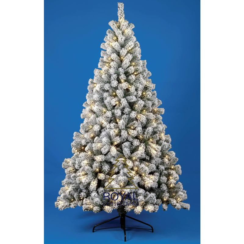 Artificial Christmas Tree Flock Tree Promo PVC - Warm LED - 6 feet ...